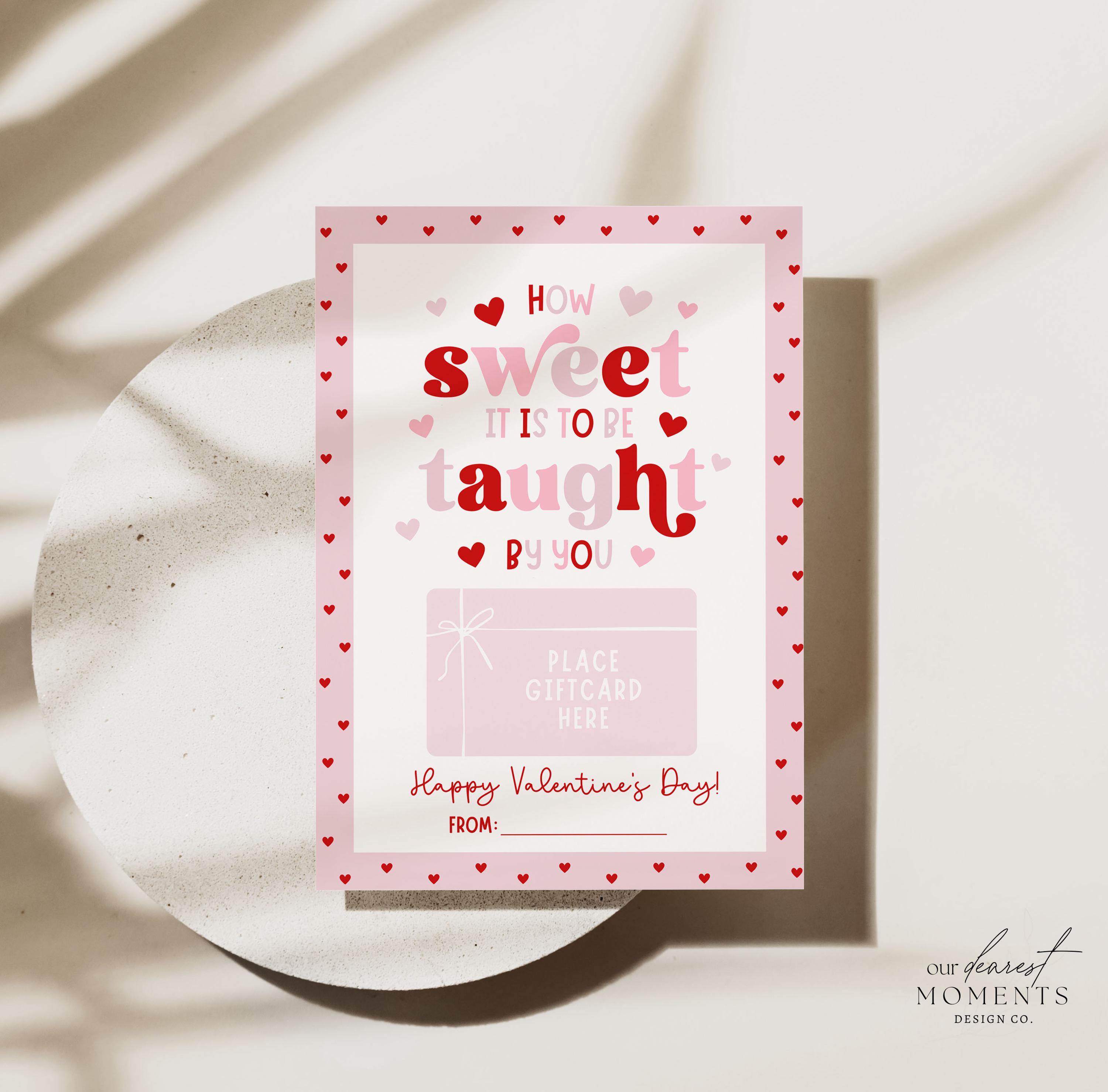 EDITABLE Valentine's Day Teacher Gift Card Holder Digital Printable ...