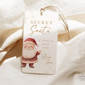 Editable Secret Santa Gift Tag Template Printable Present Tags Santa ...