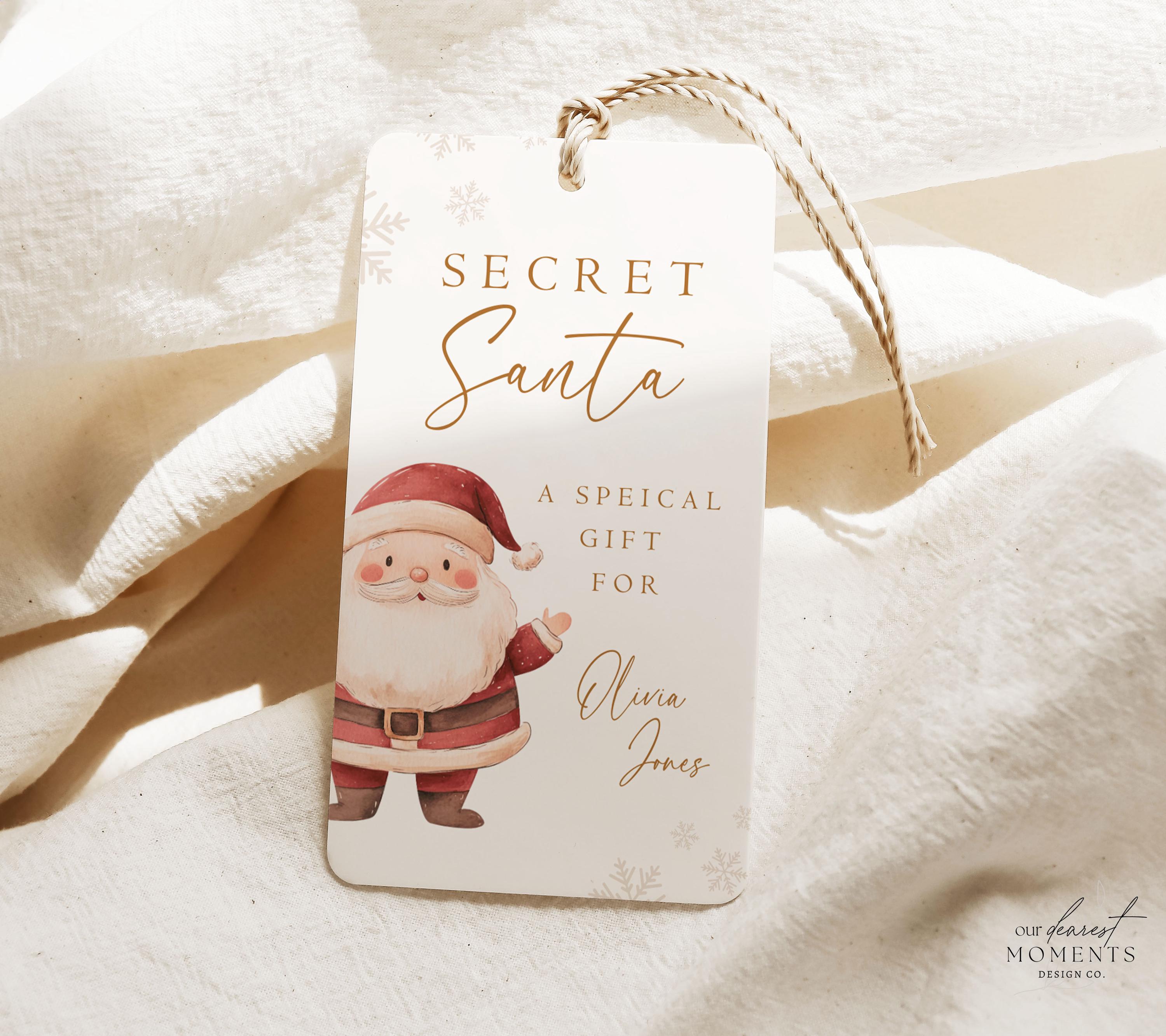 Editable Secret Santa Gift Tag Template Printable Present Tags Santa ...