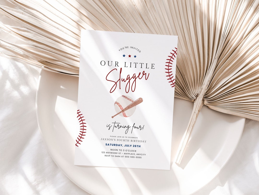 Baseball Themed Birthday Invitation Editable Birthday Invitation for ...