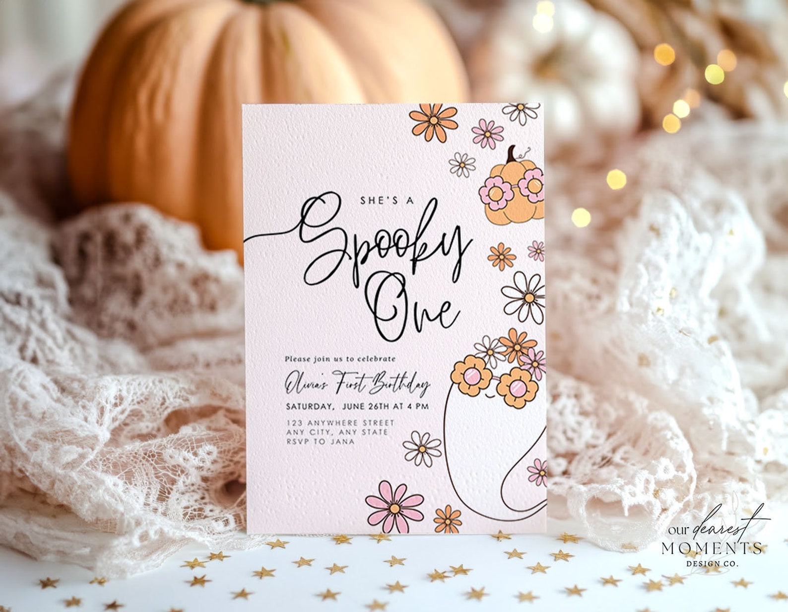 Editable Spooky One Birthday Invitation Halloween 1st Birthday Invite ...