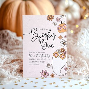 Editable Spooky One Birthday Invitation Halloween 1st Birthday Invite ...