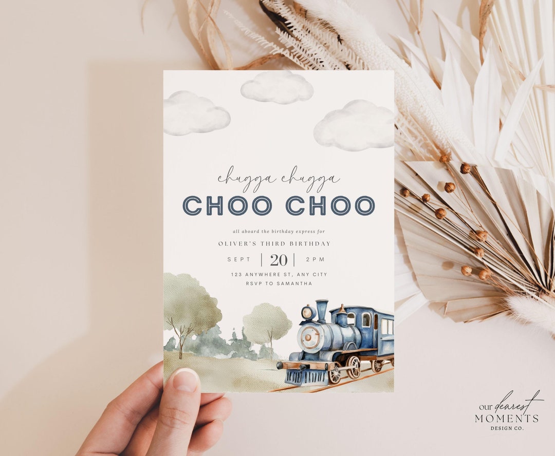 Editable Choo Choo Train Birthday Invitation Train Birthday Printable ...