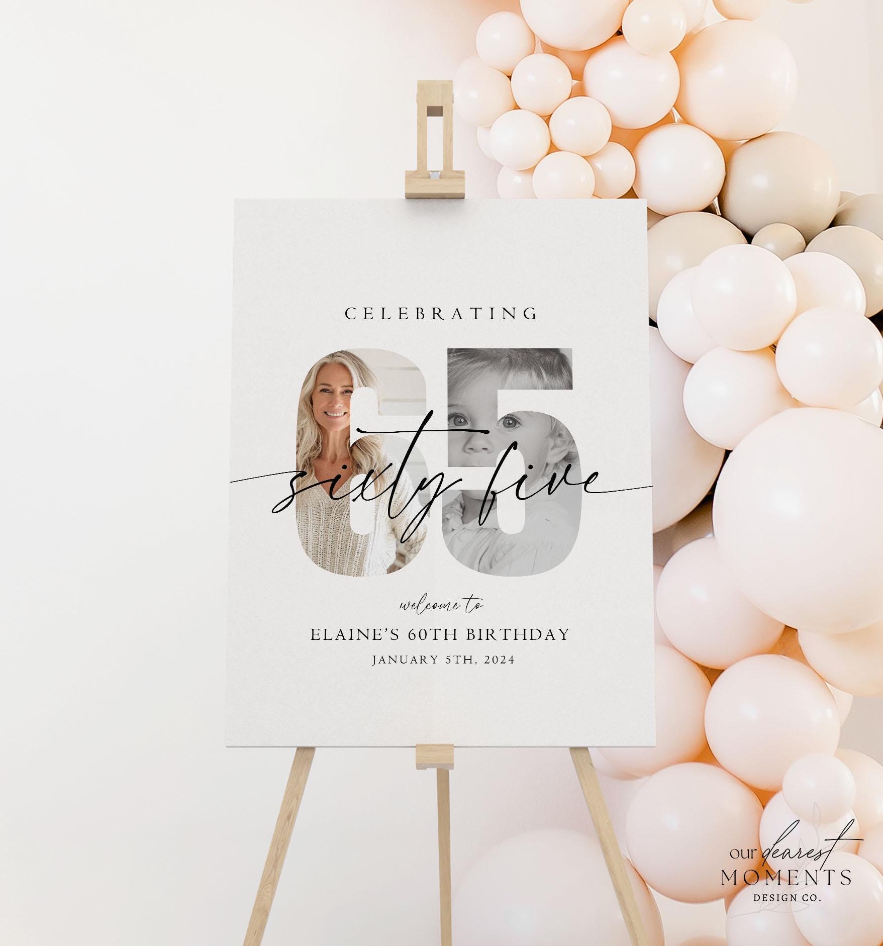 EDITABLE 65th Birthday Welcome Sign Look Who's 65 Welcome Poster ...