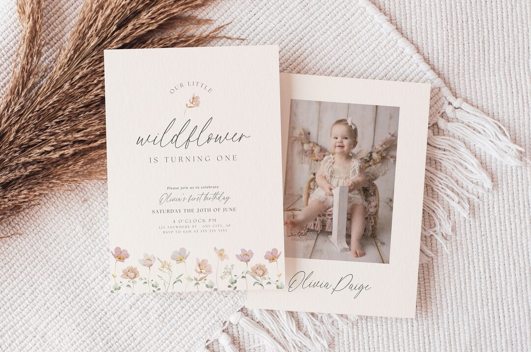 Little Wildflower Birthday Invitation for Girls She's a Wildflower ...