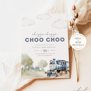 Editable Choo Choo Train Birthday Invitation Train Birthday Printable ...