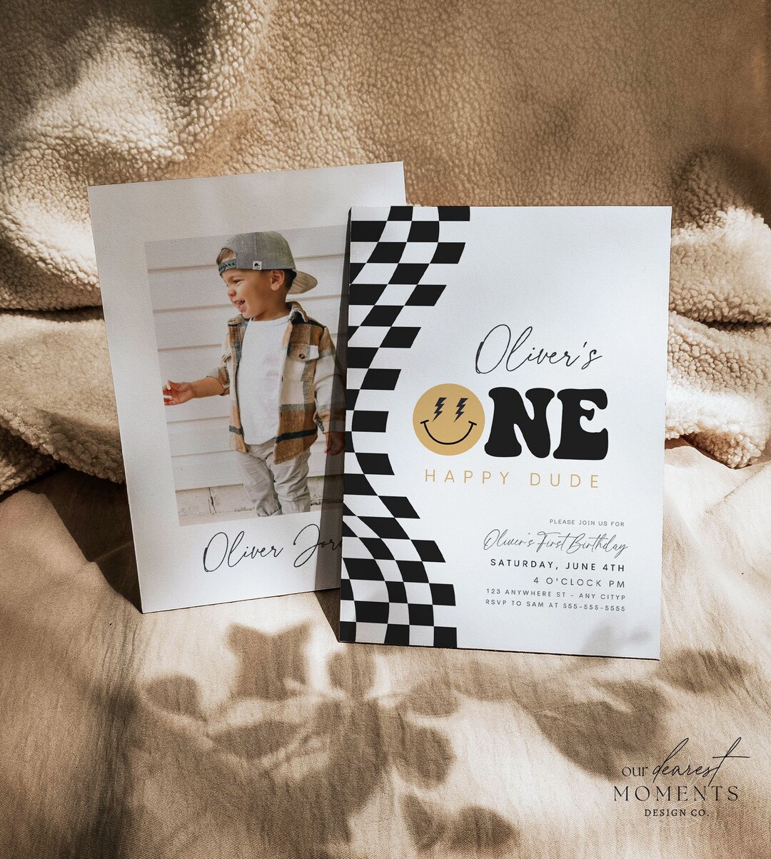 One Happy Dude Birthday Invitation Digital Download 1st Birthday Boy ...