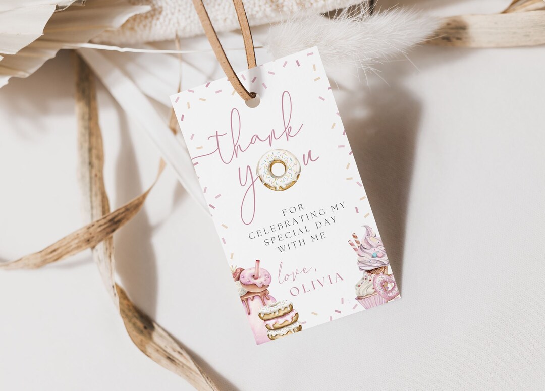 Party Favor Thank You Tag - Sweet One/ Two Sweet | Sweets Birthday ...