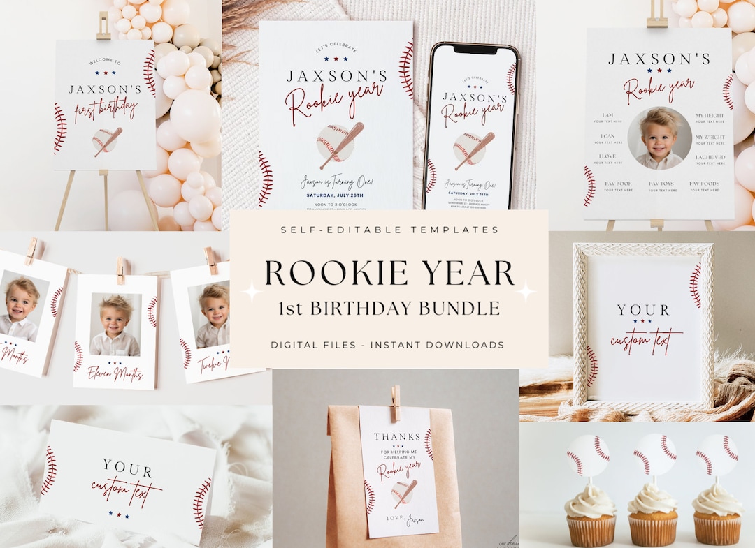 Rookie Year Birthday Bundle First Birthday Bundle for Boy Rookie Year ...