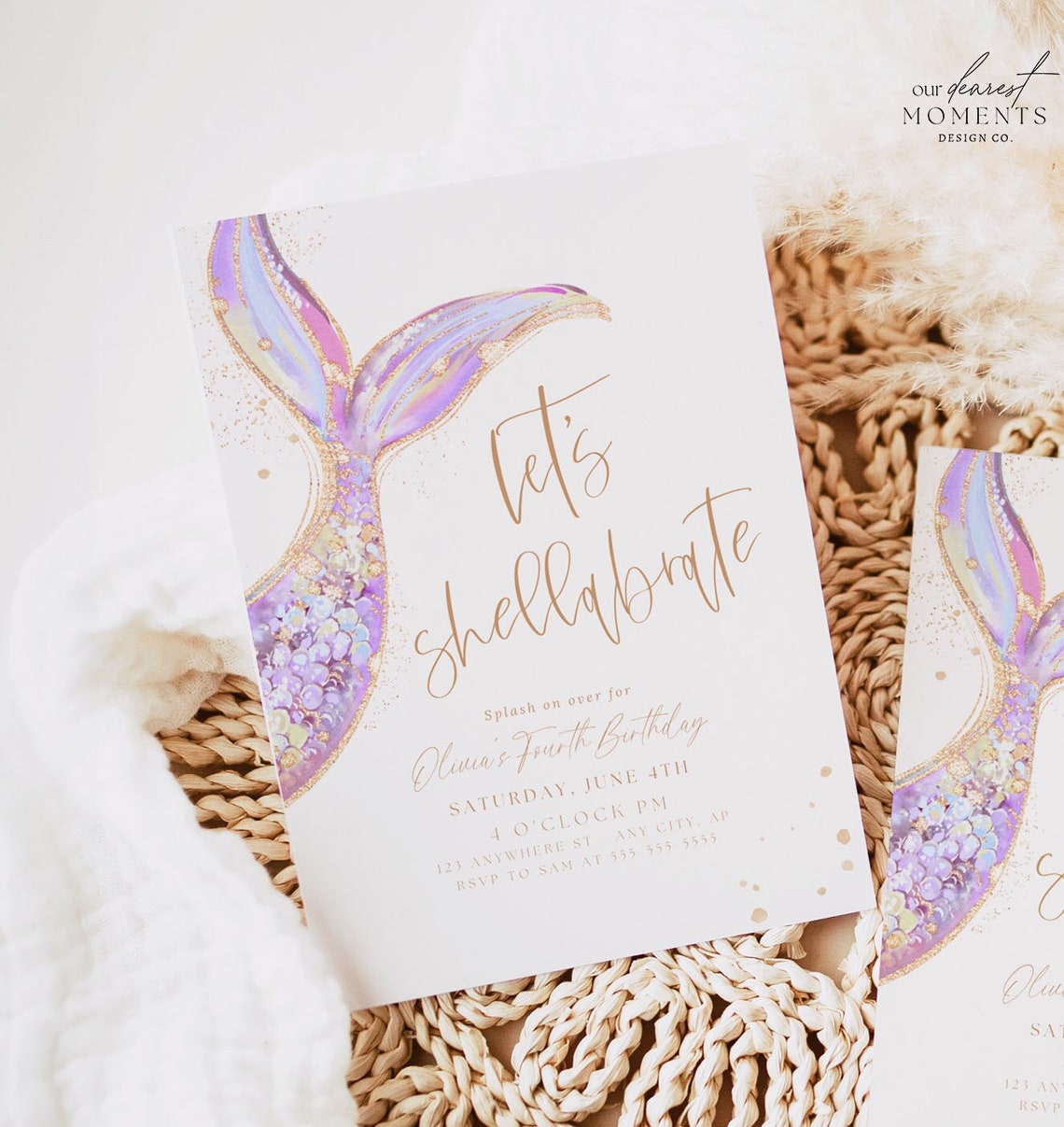 Editable Mermaid Birthday Invitation Under the Sea Birthday Invite ...