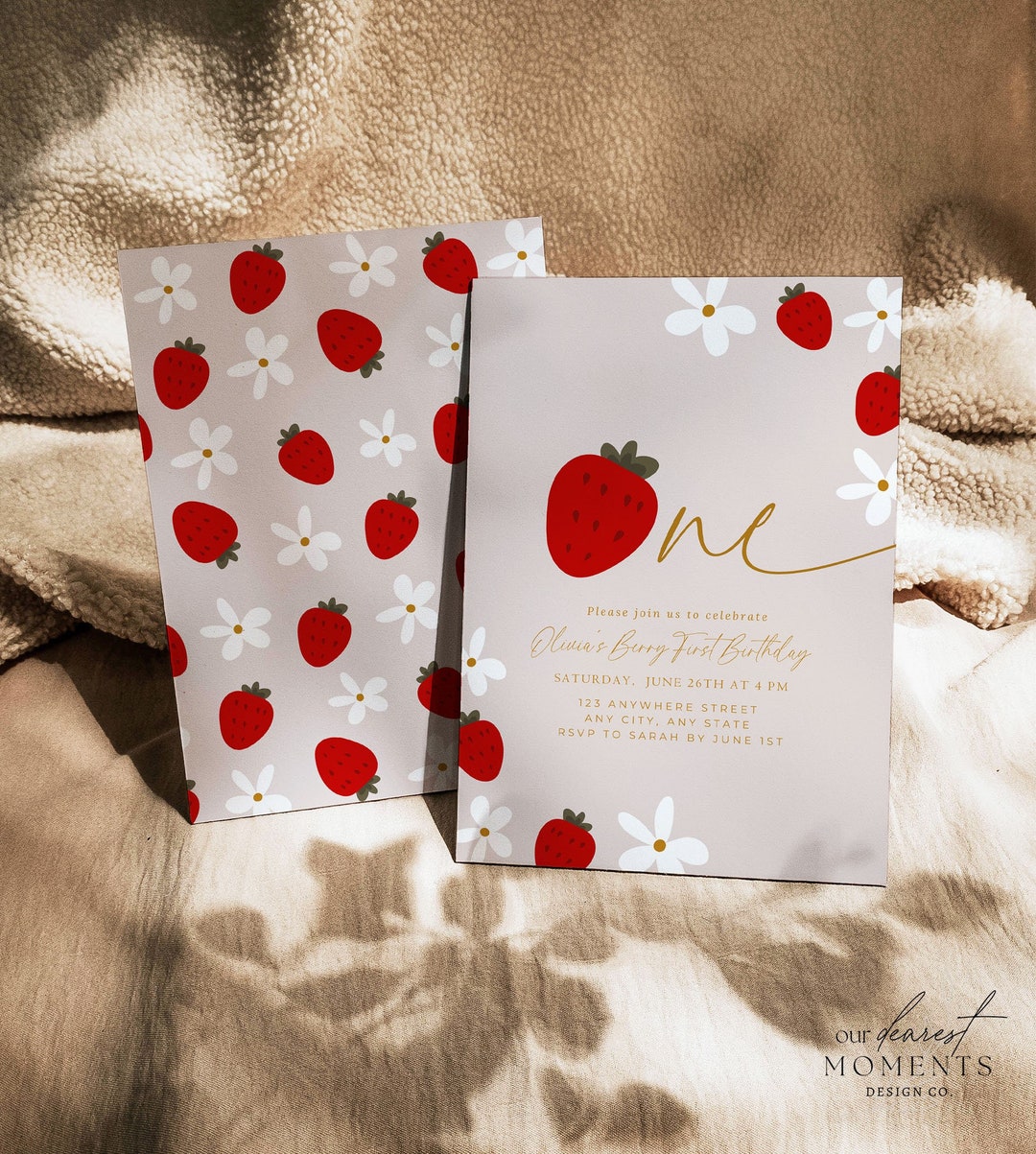 Berry First Birthday Invitation 1st Birthday Invitation Girl Birthday ...