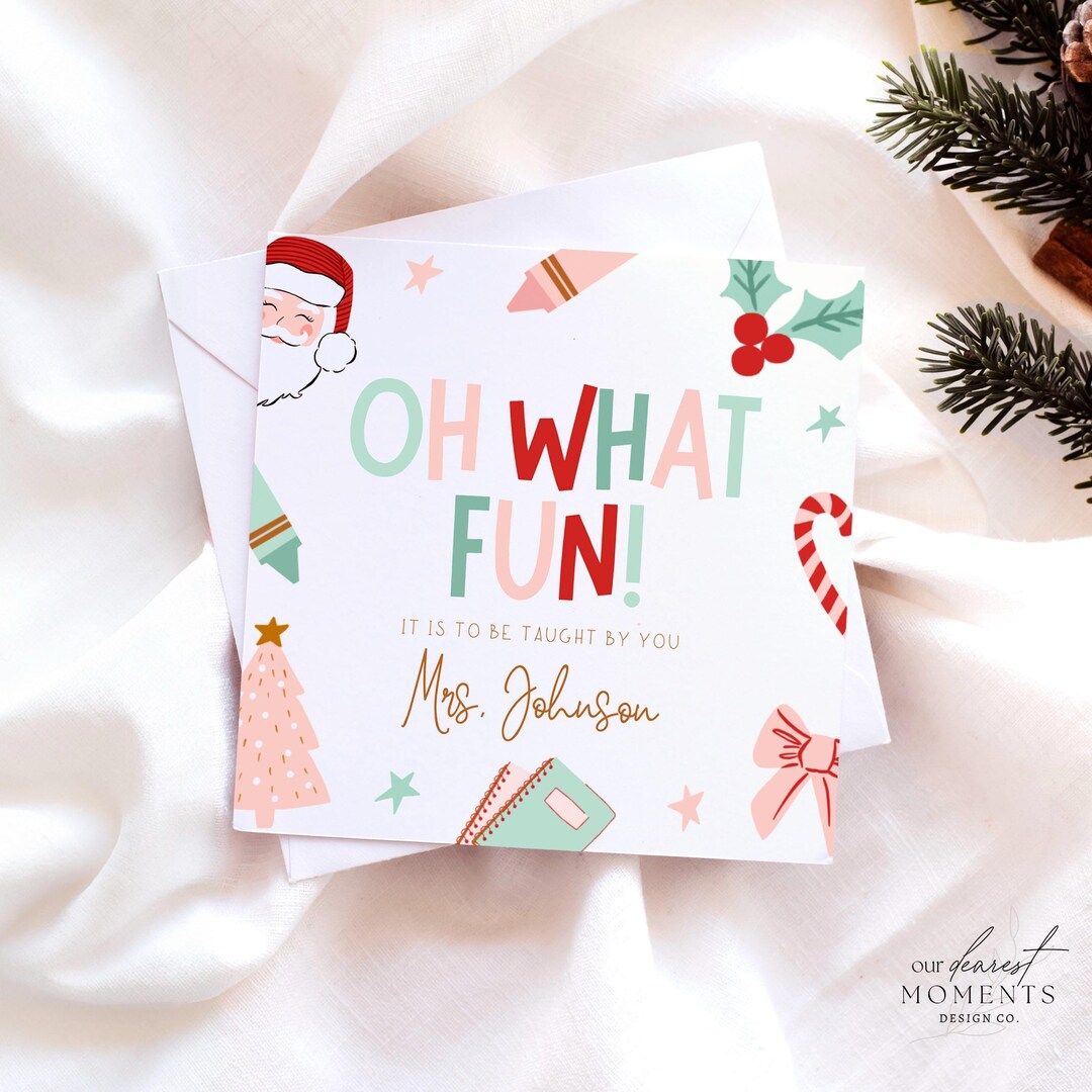 Editable Teacher Christmas Card Thank You School Teacher Appreciation ...