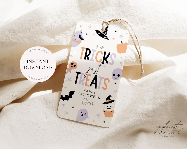 Editable Halloween Kids School Gift Tag Template Printable Present Tags ...