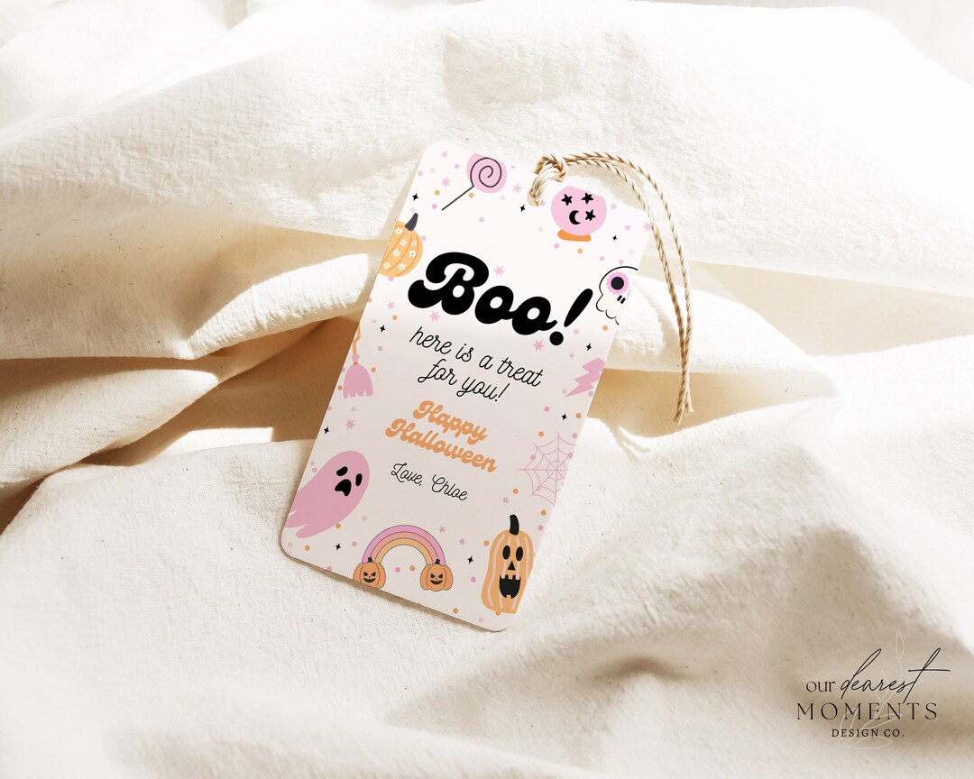 Halloween Treat Tag Party Favor Tag Editable Goodie Bag Tag Template ...