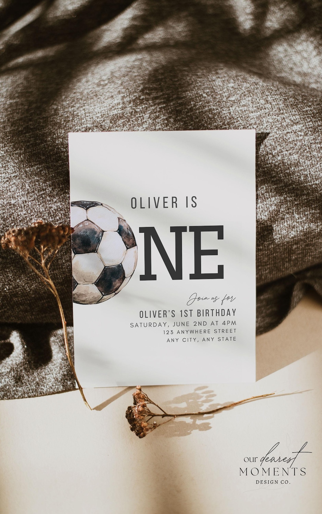 Editable Rookie Year Soccer First Birthday Invitation Digital Template ...