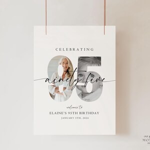 EDITABLE 95th Birthday Welcome Sign Look Who's 95 Welcome Poster ...