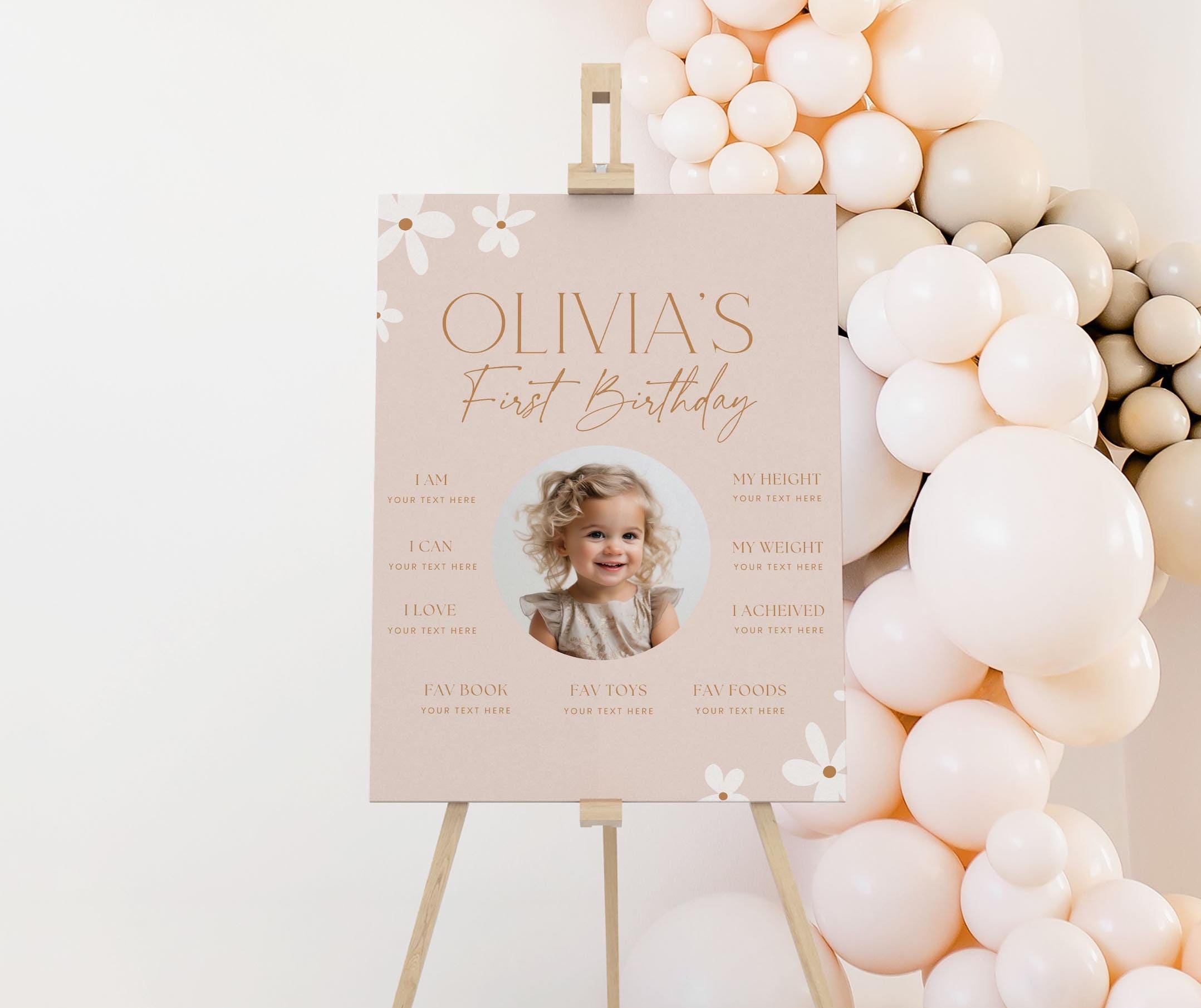 Daisy Digital Milestone Poster Growth Chart Boho Birthday Party or ...