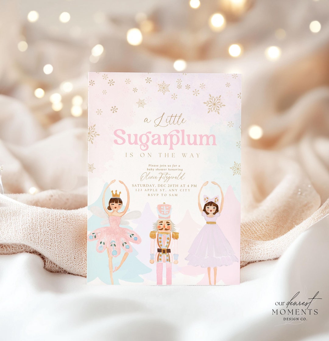 Editable Nutcracker Ballet Baby Shower Invitation Winter Baby Shower ...