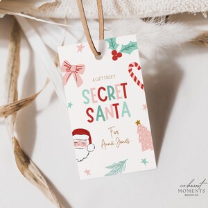 Editable Secret Santa Gift Tag Template Printable Present Tags Santa ...