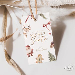 Editable Secret Santa Gift Tag Template Printable Present Tags Santa ...