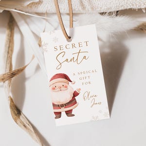 Editable Secret Santa Gift Tag Template Printable Present Tags Santa ...
