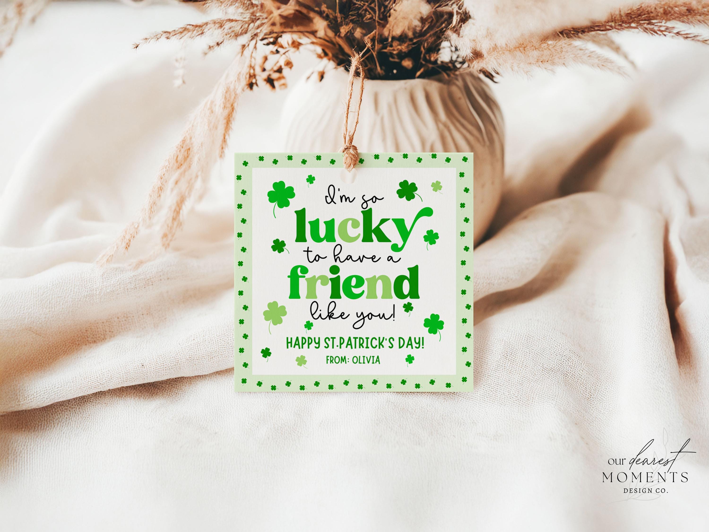 EDITABLE Printable Saint Patrick's Day Gift Tag School Friend, Instant ...