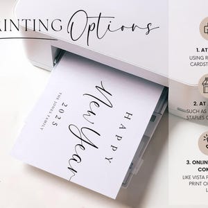 Personalized Printable New Years Card 2025 Template Holiday Party Favor ...