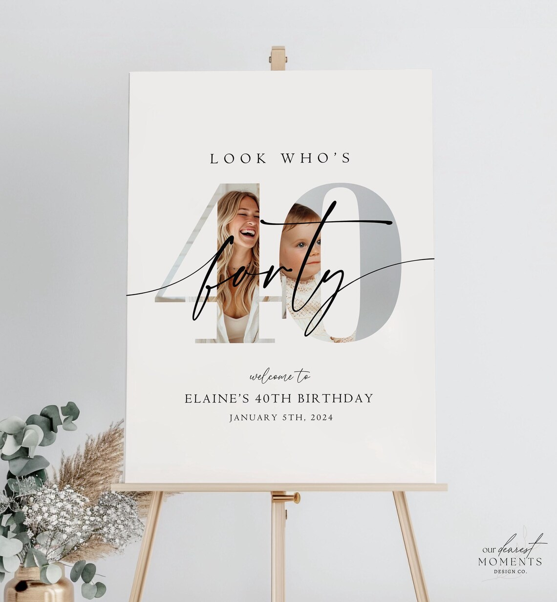 EDITABLE 40th Birthday Welcome Sign Look Who's 40 Welcome Poster ...