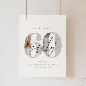 EDITABLE 60th Birthday Welcome Sign Look Who's 60 Welcome Poster ...