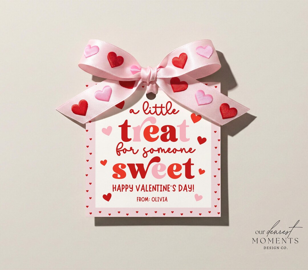 Printable Valentine's Day Tag Sweet Treat Tag Kids Valentine's Day ...