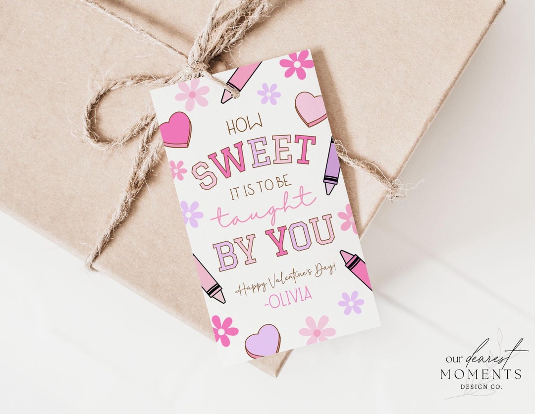 Printable Teacher Valentine Gift Tag EDITABLE Teacher Appreciation ...