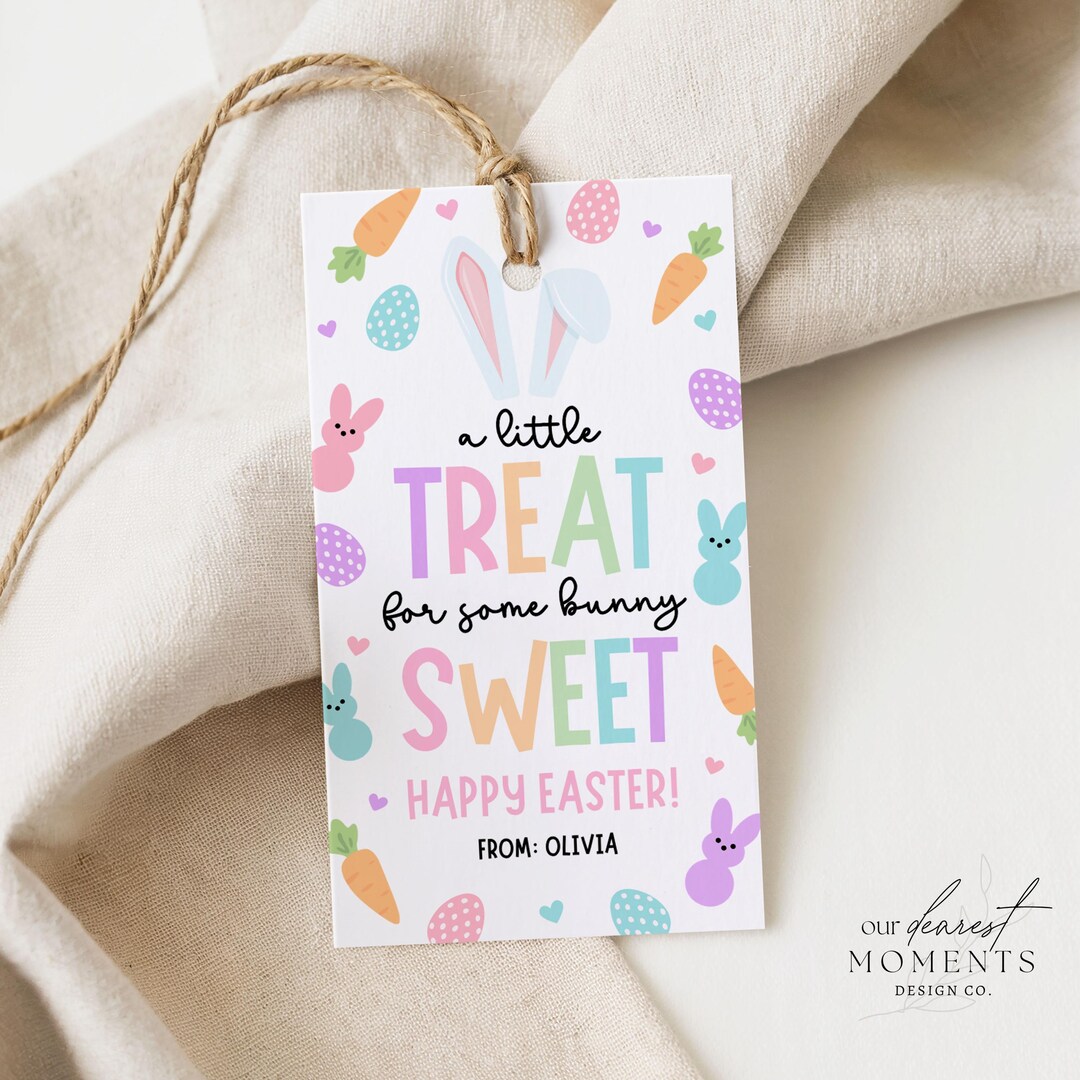 EDITABLE Prtinable Easter Gift Tags, Somebunny Sweet Tags, Bunny Treat ...