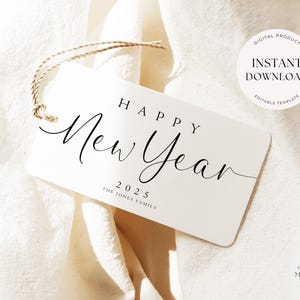 Personalized Printable New Years 2025 Gift Tags Template Holiday Wine ...