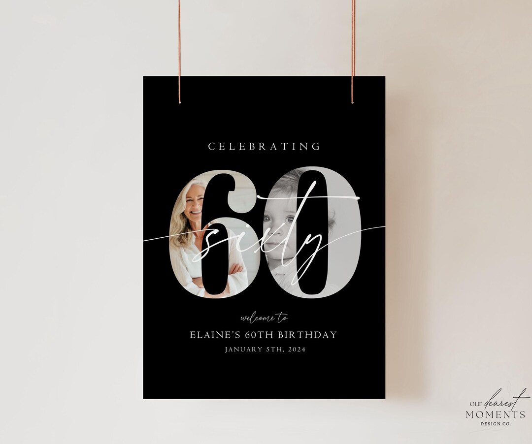 EDITABLE 60th Birthday Welcome Sign Look Who's 60 Welcome Poster ...