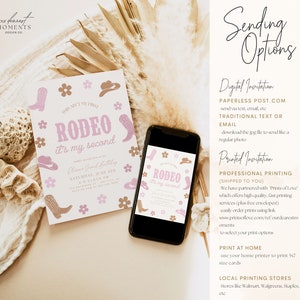 Second Rodeo Invitation Cowgirl Birthday Invite Wild West Cowgirl 2nd ...