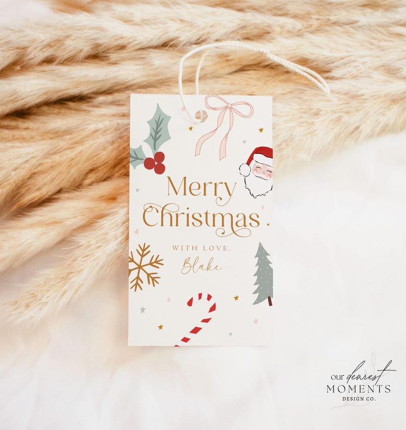 Editable Christmas Gift Tag Printable Template Present Tags Santa Xmas ...