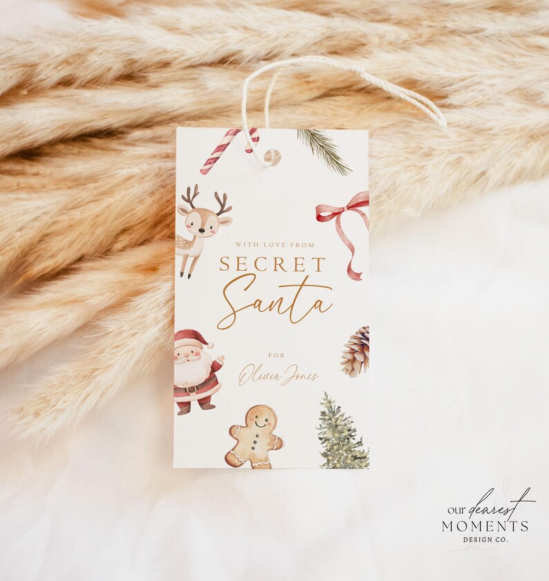 Editable Secret Santa Gift Tag Template Printable Present Tags Santa ...