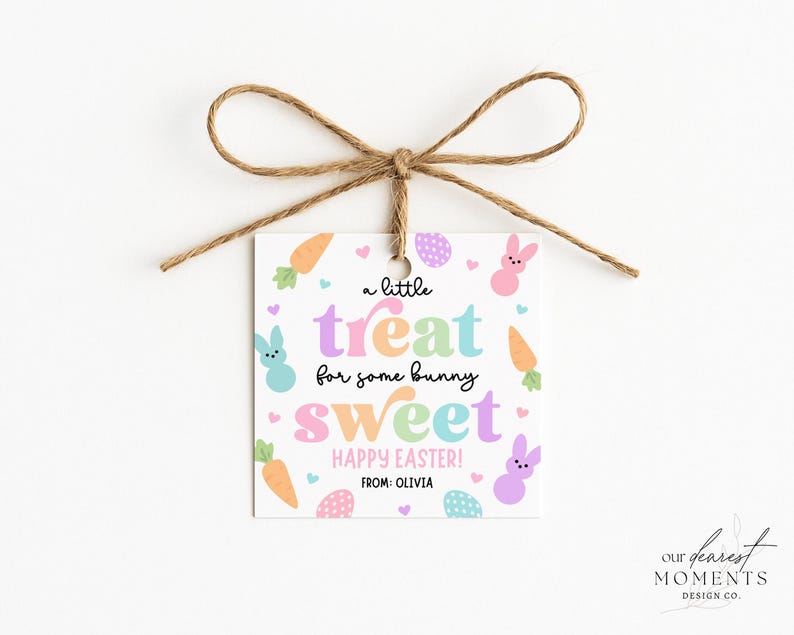 EDITABLE Prtinable Easter Gift Tags, Somebunny Sweet Tags, Bunny Treat ...