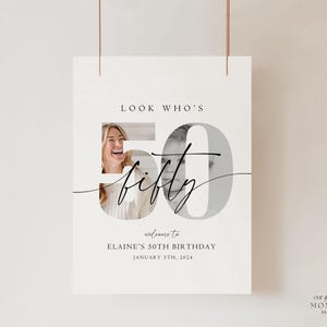 EDITABLE 50th Birthday Welcome Sign Look Who's 50 Welcome Poster ...
