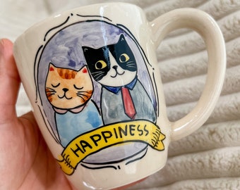 Ceramic Mug Gift Unique Handmade Cat Mug - Etsy