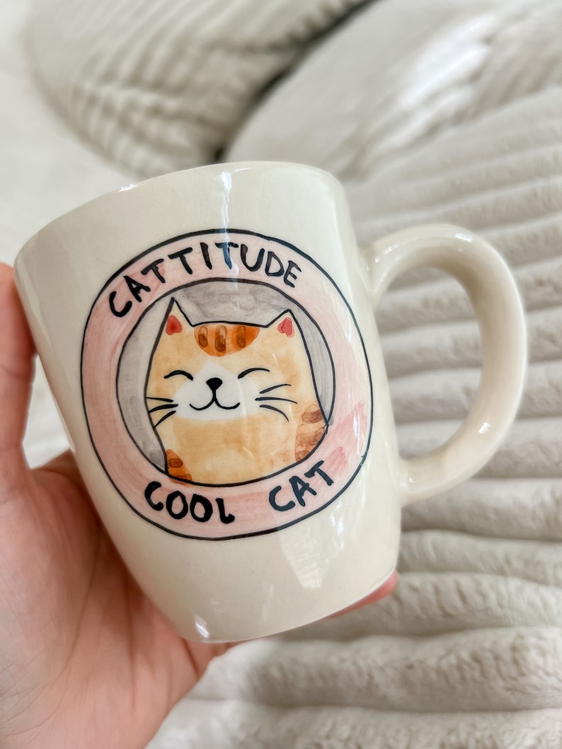 Ceramic Mug Gift Unique Handmade Cat Mug - Etsy