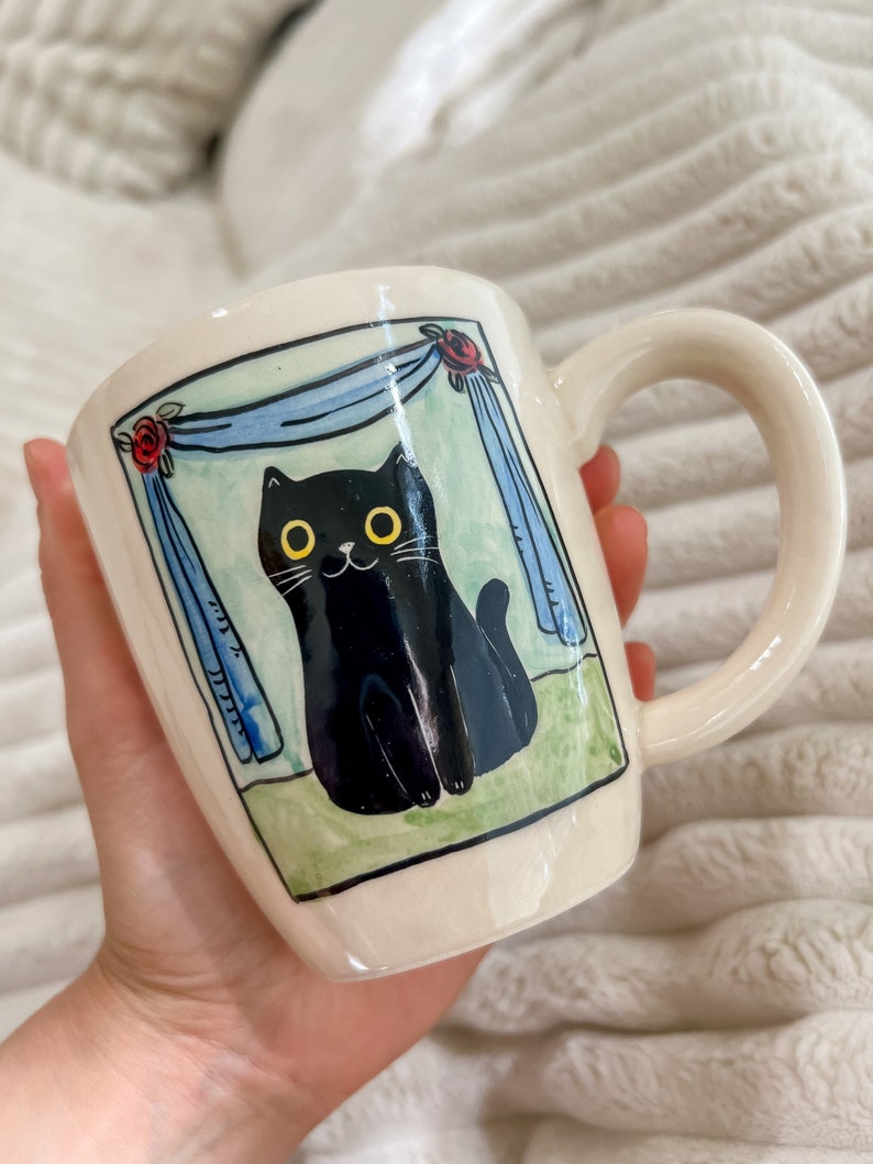 Ceramic Mug Gift Unique Handmade Cat Mug - Etsy
