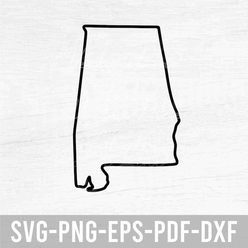 Alabama State Outline - Instant Digital Download - Svg, Png, Eps, Pdf ...