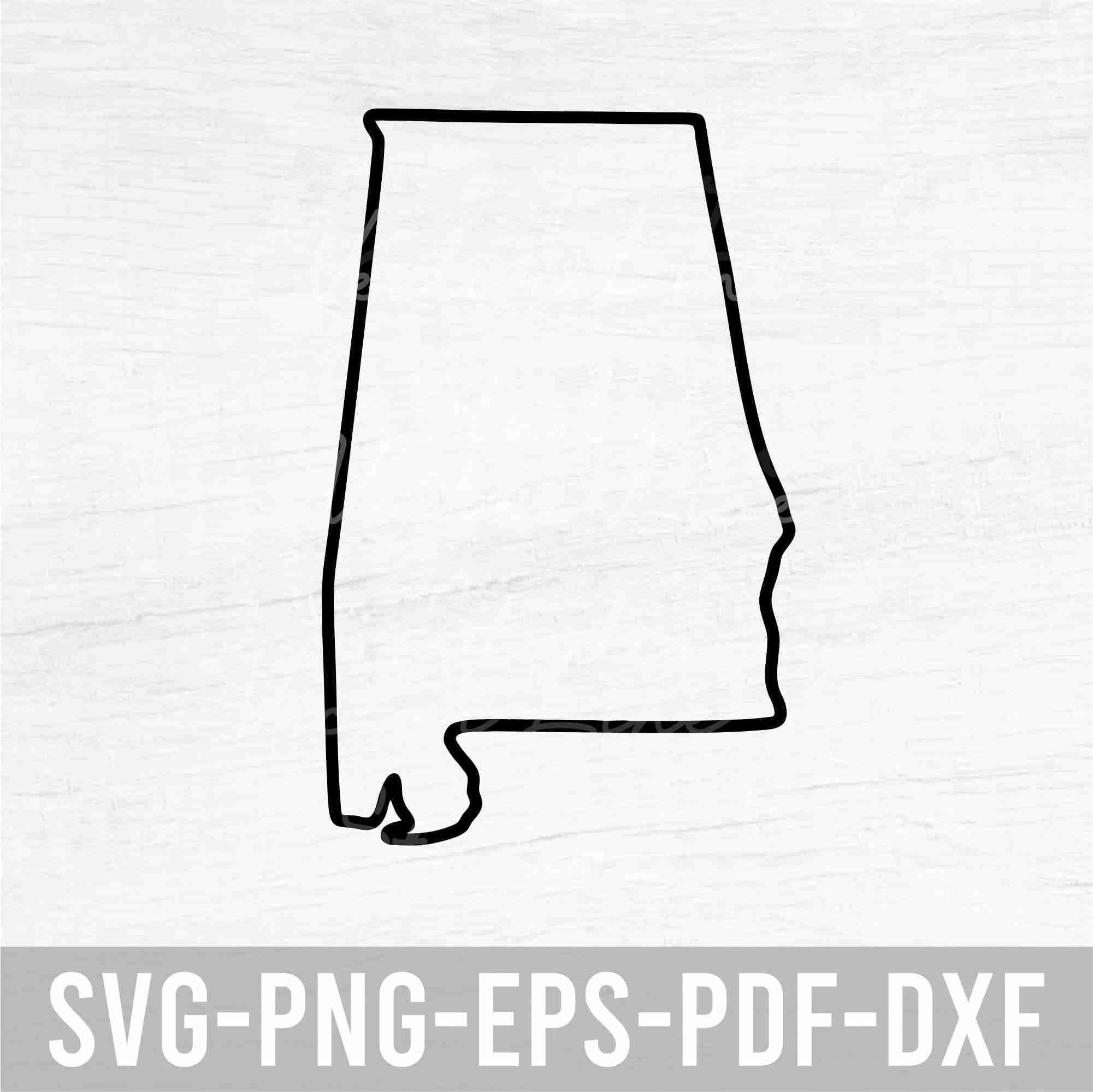 Alabama State Outline - Instant Digital Download - Svg, Png, Eps, Pdf ...