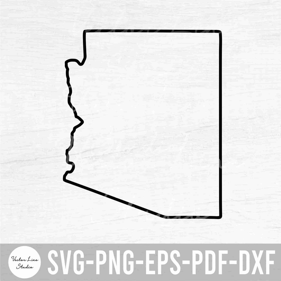 Arizona State Outline - Instant Digital Download - Svg, Png, Eps, Pdf ...