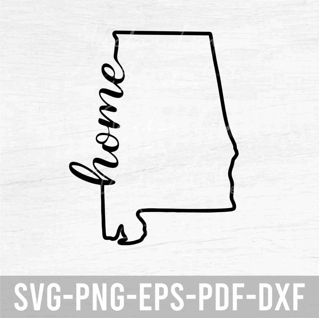 Alabama Home State Outline - Instant Digital Download - Svg, Png, Eps ...