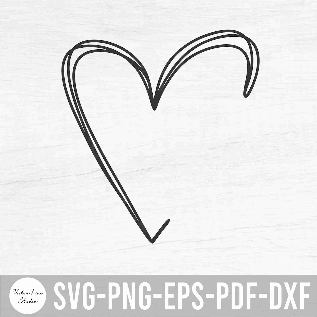 Hand Drawn Open Heart - Instant Digital Download - Svg, Png, Eps, Pdf ...