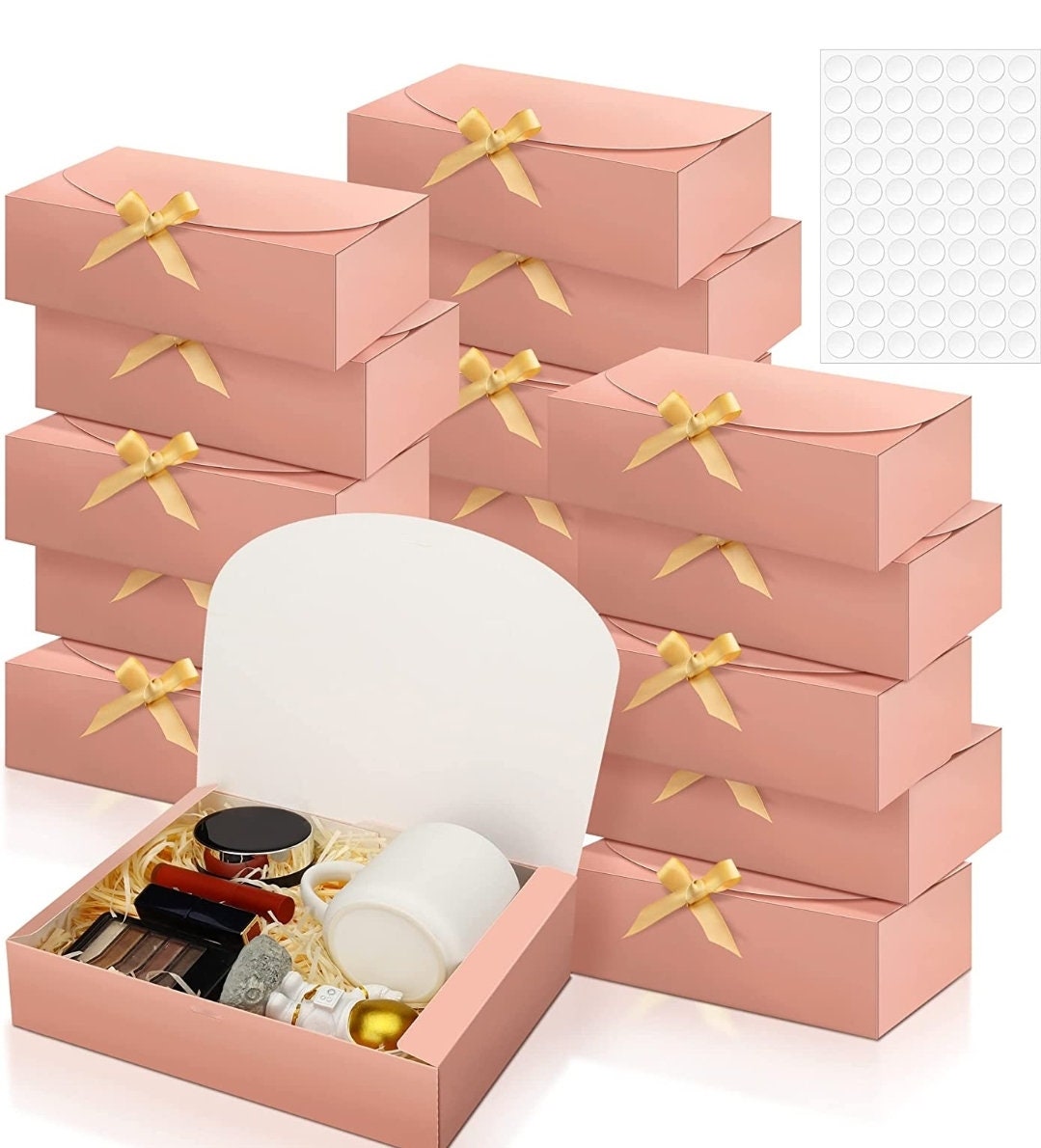 Set of 16 Gift Boxes With Lids, Kraft Paper Gift Box, Bridesmaid ...