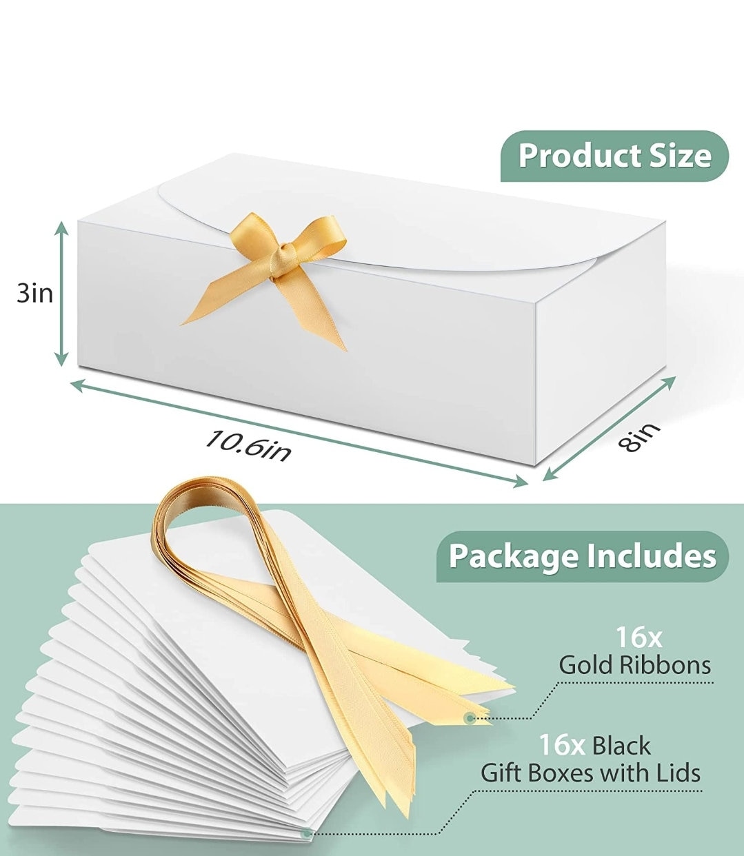 Set of 16 Gift Boxes With Lids, Kraft Paper Gift Box, Bridesmaid ...