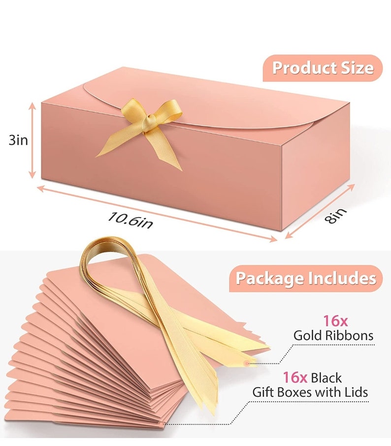 Set of 16 Gift Boxes With Lids, Kraft Paper Gift Box, Bridesmaid ...